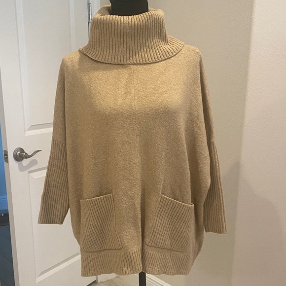 LOFT | Sweaters | Loft Oversized Chunky Cow Neck With Dolmen Sleeves ...
